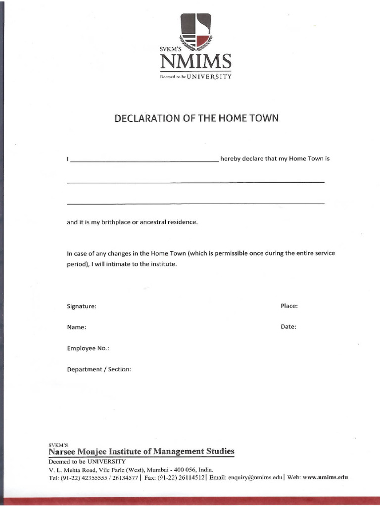 Declaration Form 1234 | PDF