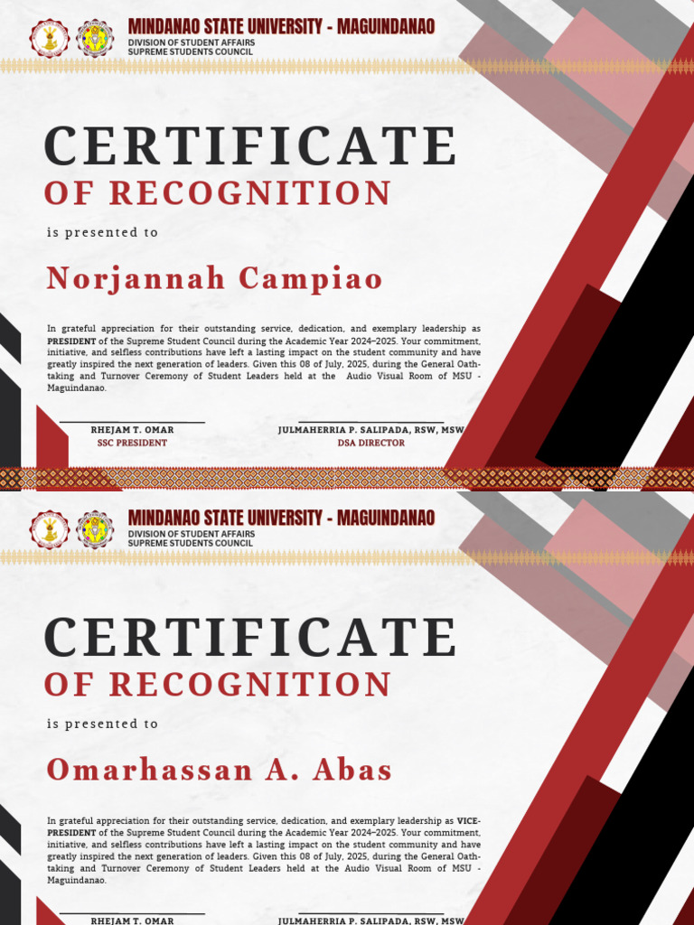 Final SSC Outgoing Officers 2025 | PDF