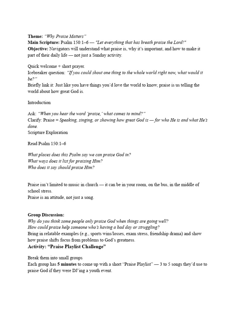 Importance of Daily Praise | PDF
