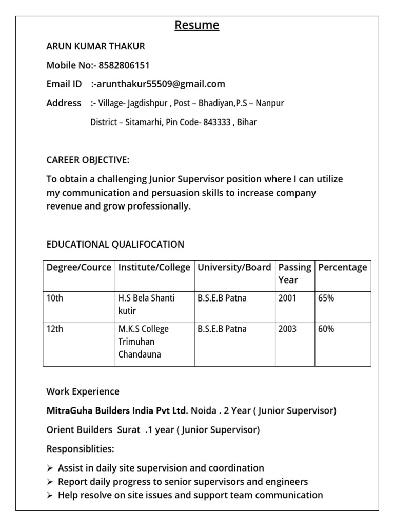 Arun Thakur Resume02 | PDF