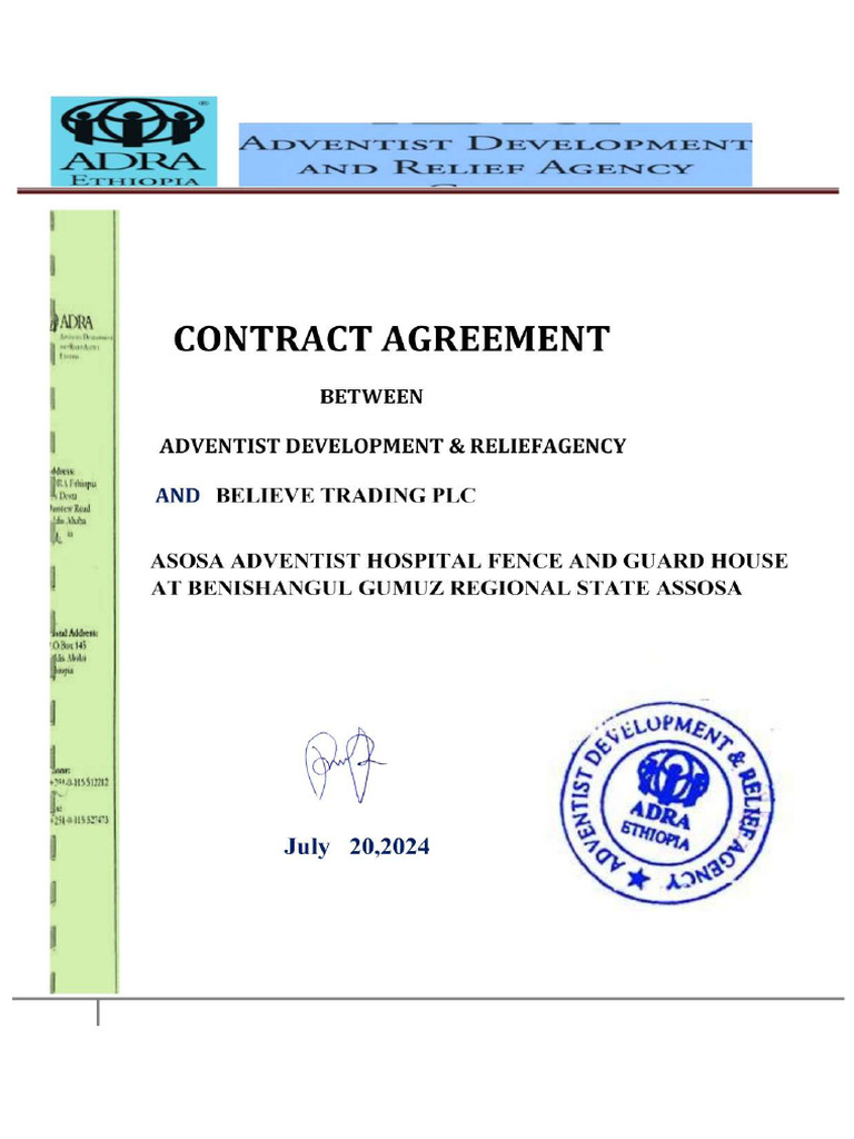 Assosa Adevantistfence and Guard House | PDF