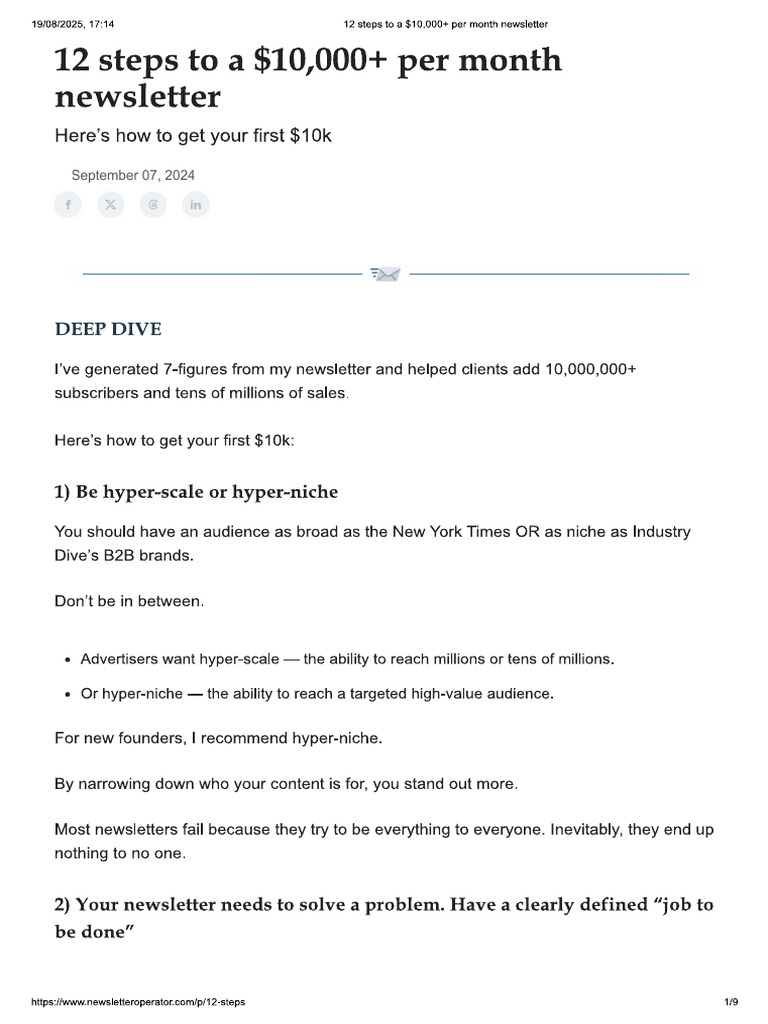12 Steps To A $10,000+ Per Month | PDF
