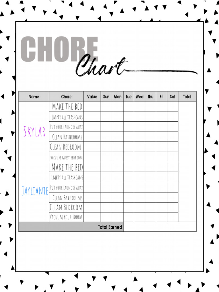 Chore Chart Sky & Jay | PDF