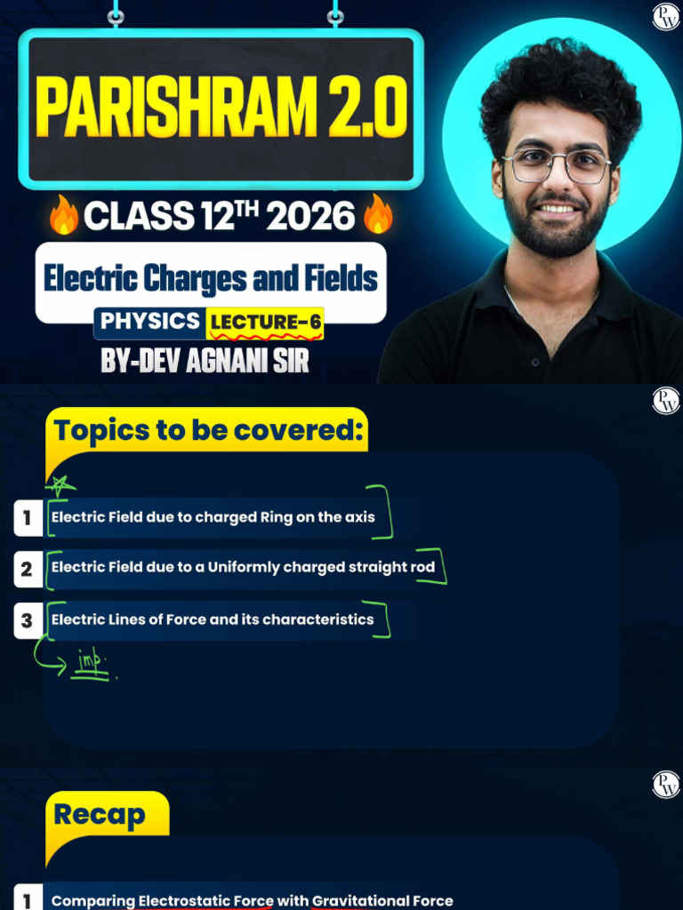 Electric Charges and Fields 06 Class Notes | PDF