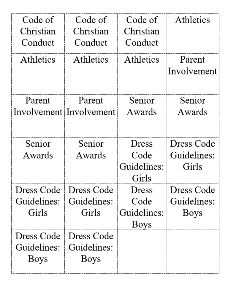 Christian Conduct and Dress Code Guide | PDF
