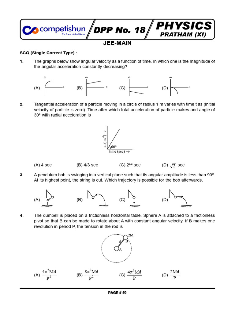 Student Copy. DPP-18 | PDF | Acceleration | Velocity