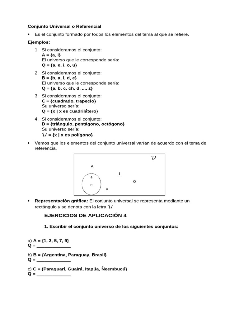 Conjunto Universal y Ejercicios Prácticos | PDF | Politopos | Geometría ...