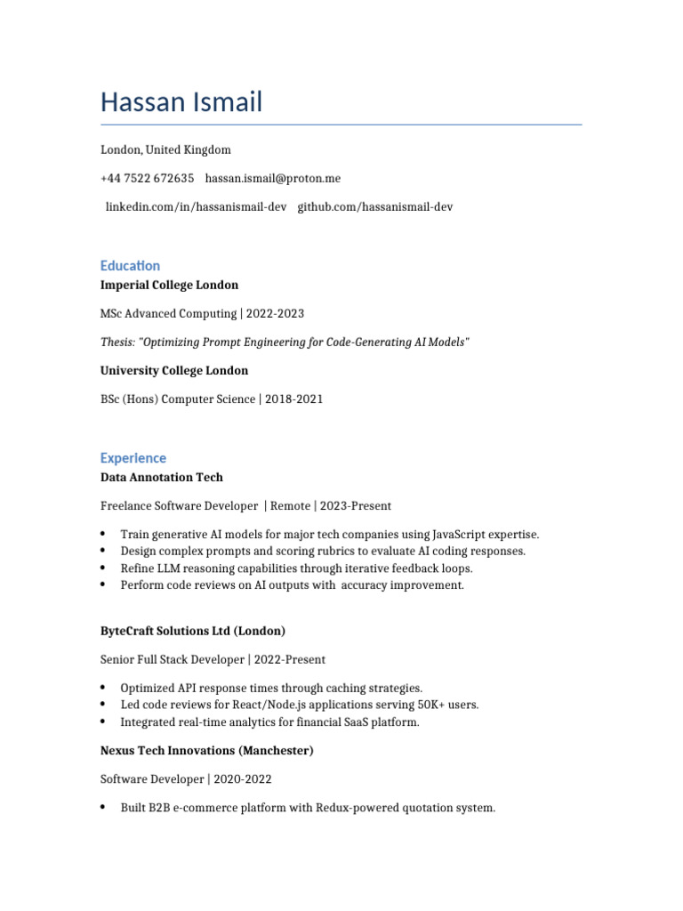 Hassan Ismail Resume1 | PDF