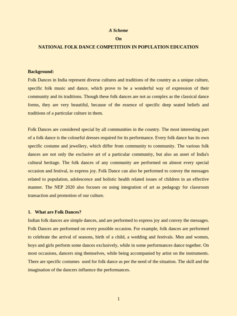 National Folk Dance Competition 2025 | PDF | Dances | Folk Music