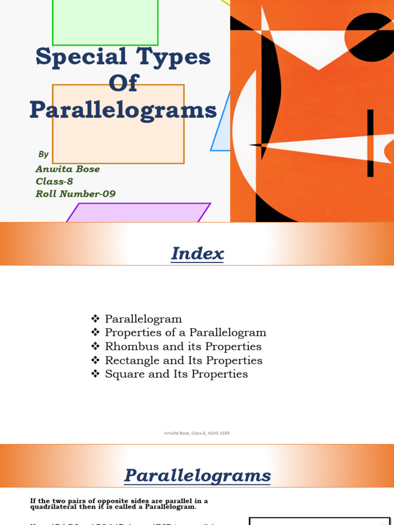 Special Types of Parallelograms Explained | PDF