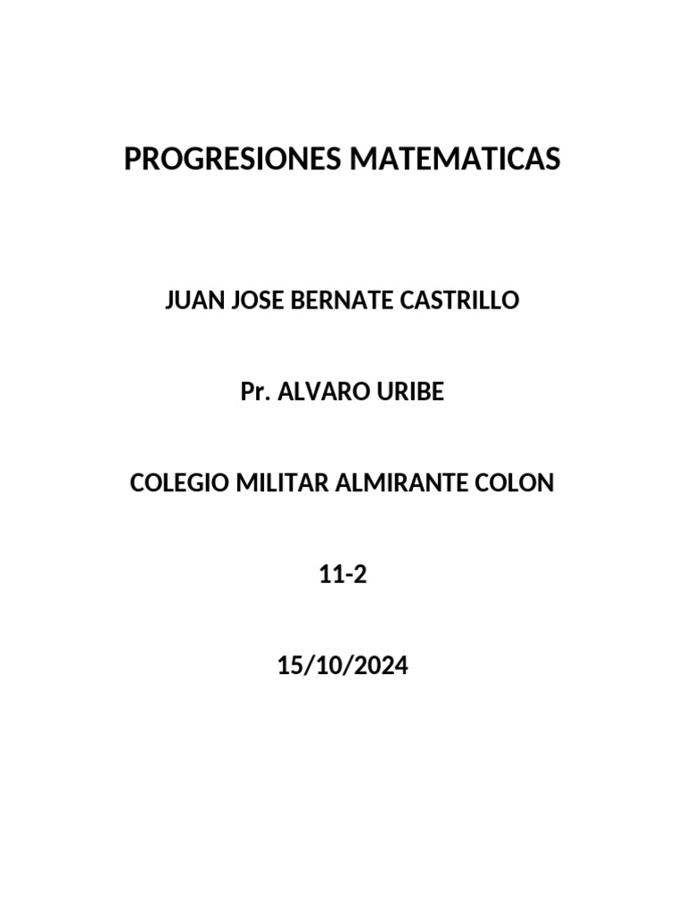 Progresiones Matematicas | PDF | Secuencia | Matemáticas