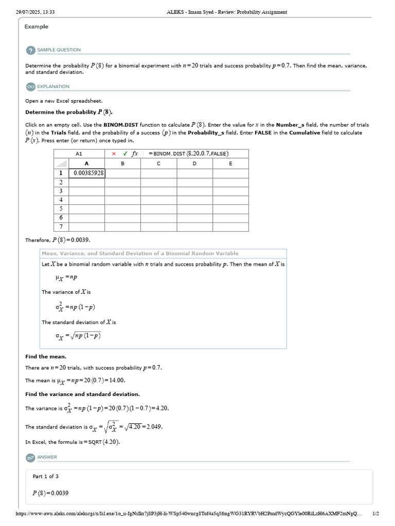 Binomial Probability and Statistics | PDF | Variance | Standard Deviation