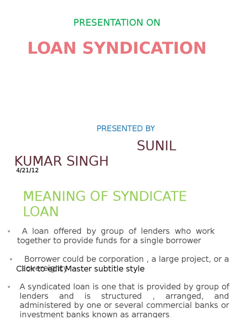 Syndicated Loans | PDF | Syndicated Loan | Financial Economics
