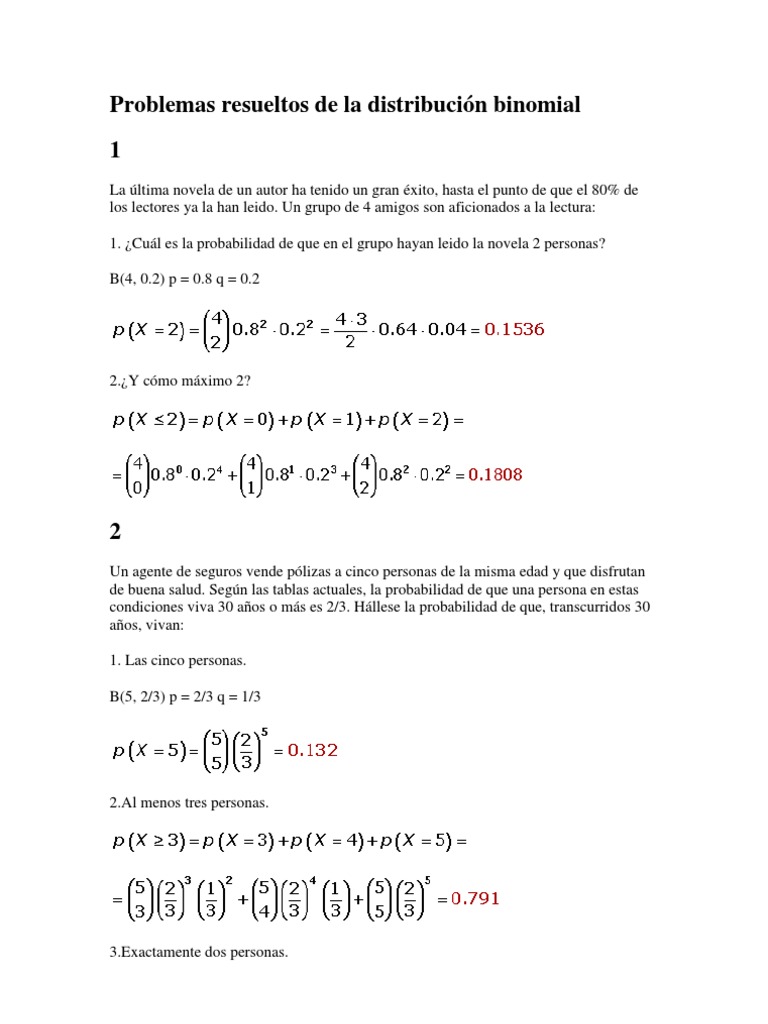 Problemas resueltos de la distribución binomial | Probabilidad | Matemáticas