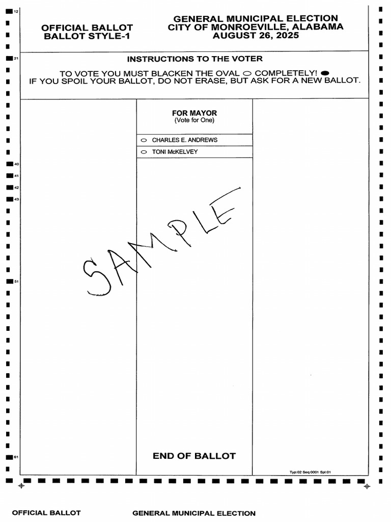 Monroeville Sample Ballots | PDF