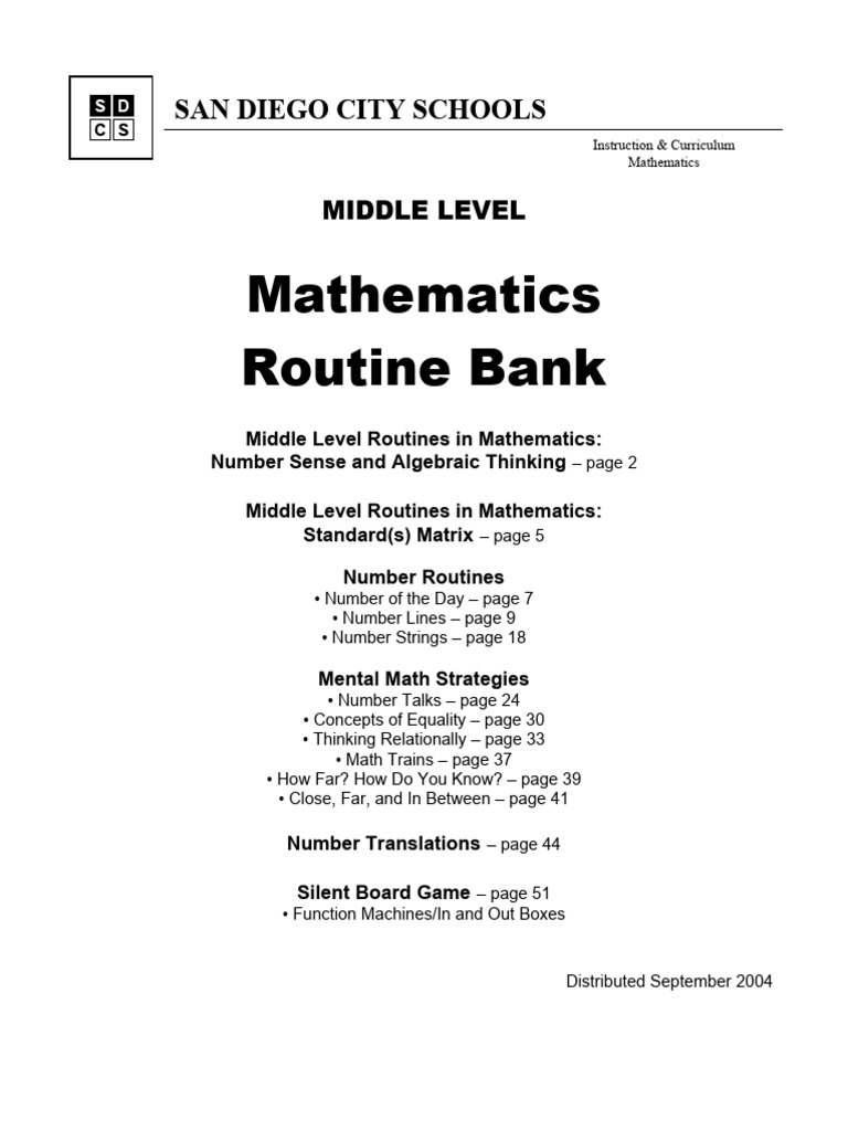 Math Reinforcement Tasks or Routines | PDF | Division (Mathematics) | Numbers