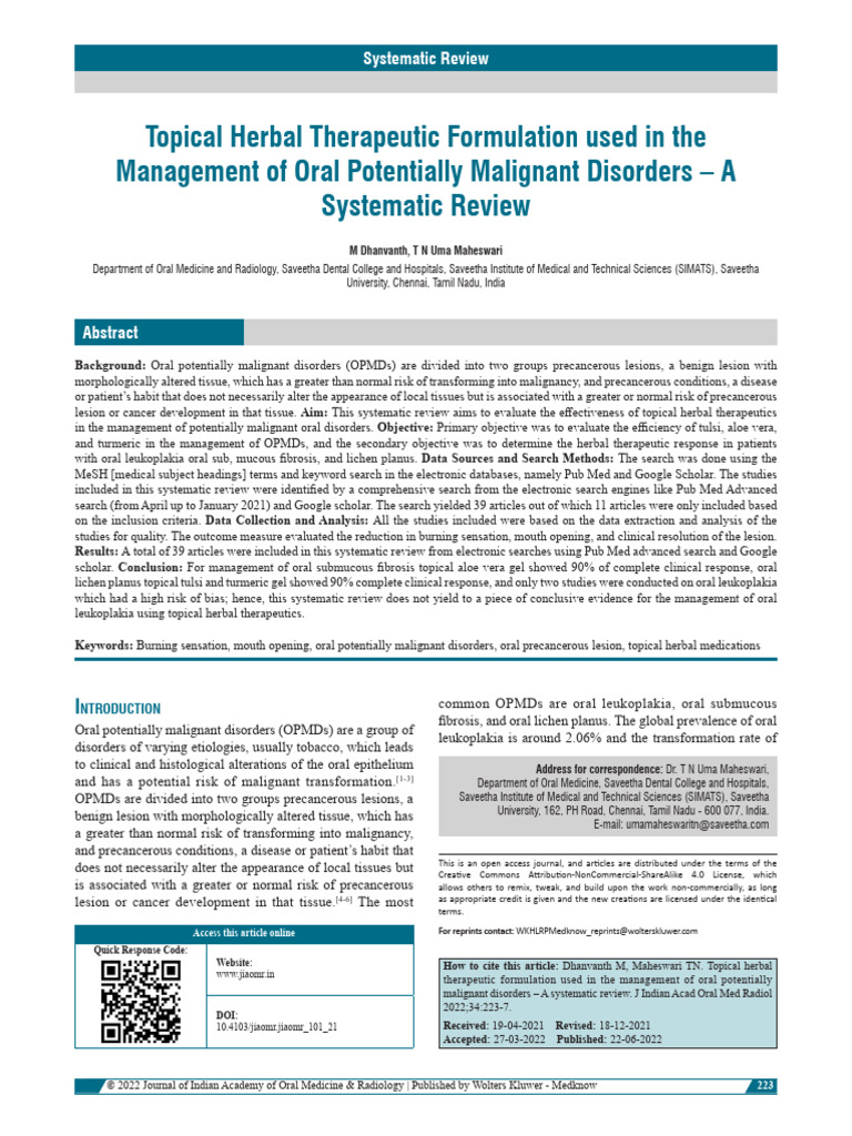 Topical Herbal Therapeutic Formulation Used in the.22 | PDF | Topical ...