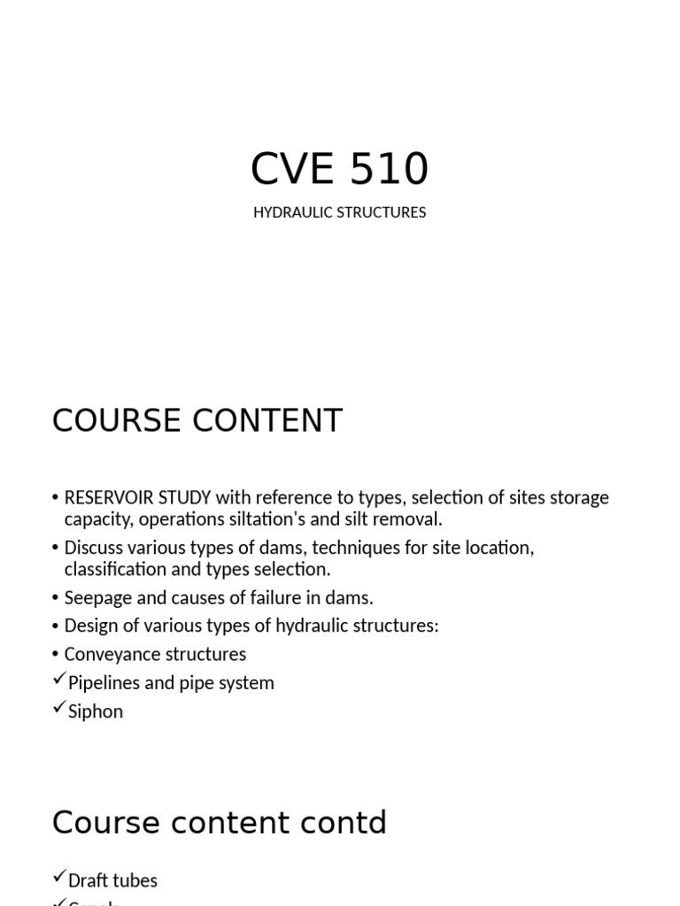 Hydraulic Structures and Reservoir Design | PDF | Dam | Reservoir