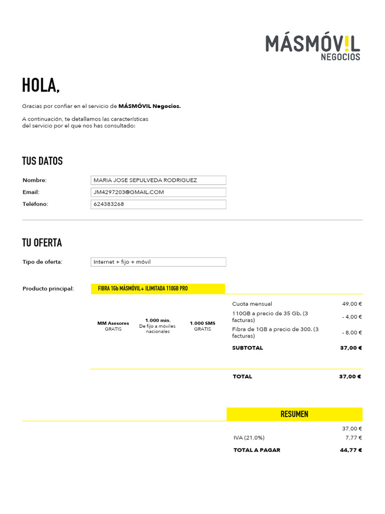 Maria Jose Sepulveda | PDF | Telecomunicaciones | Industrias de servicio