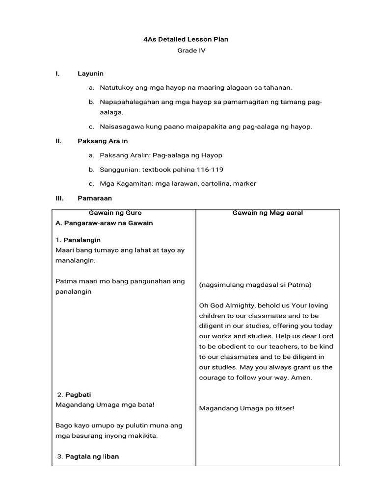 Detailed Lesson Plan (EPP) | PDF