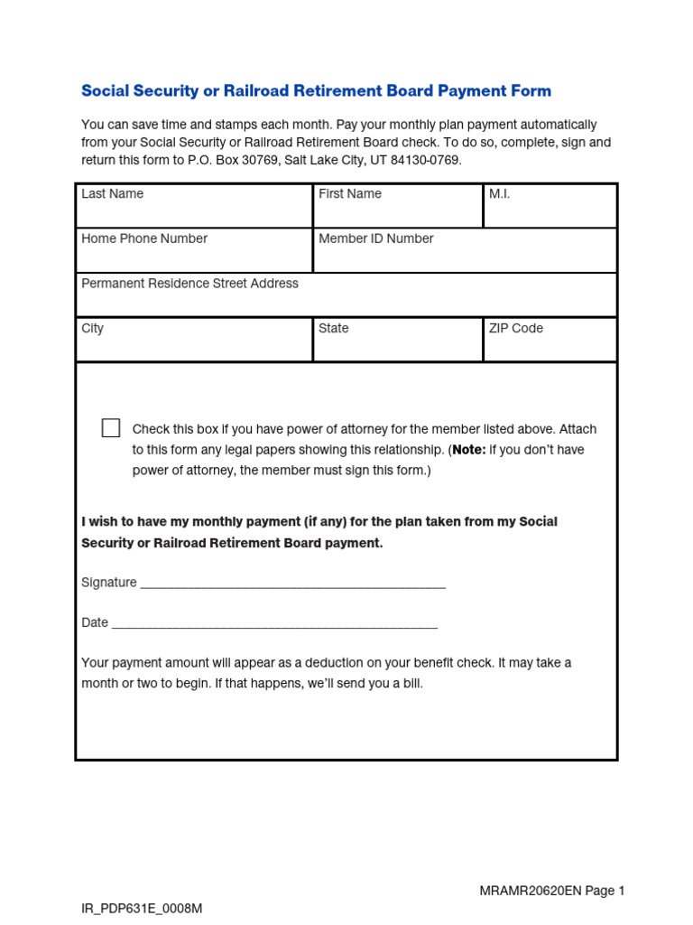Automatic Payment Form for Benefits | PDF