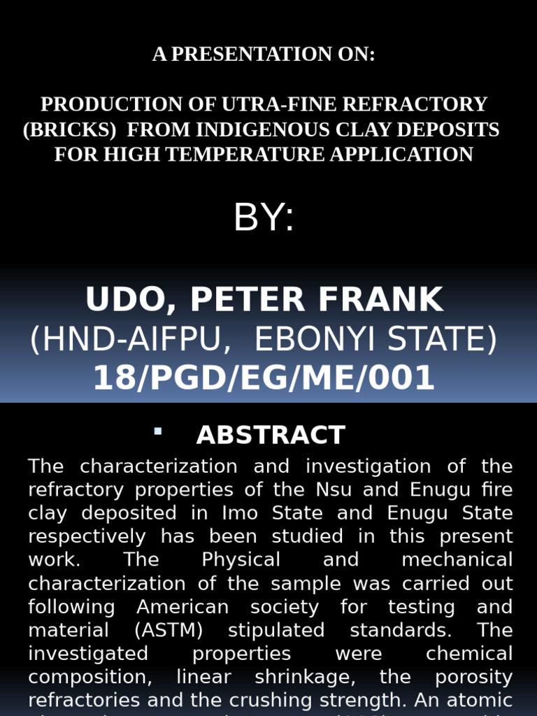 Peter Frank Presentation | PDF | Refractory | Brick