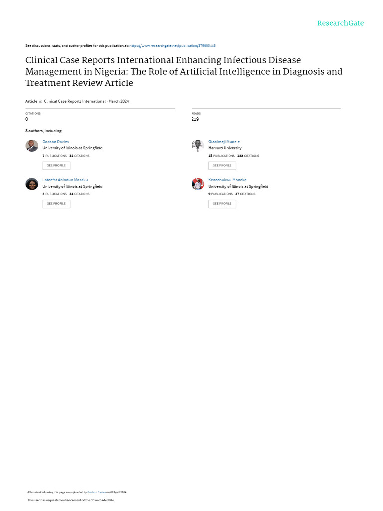 AI in Infectious Disease Management | PDF | Personalized Medicine ...