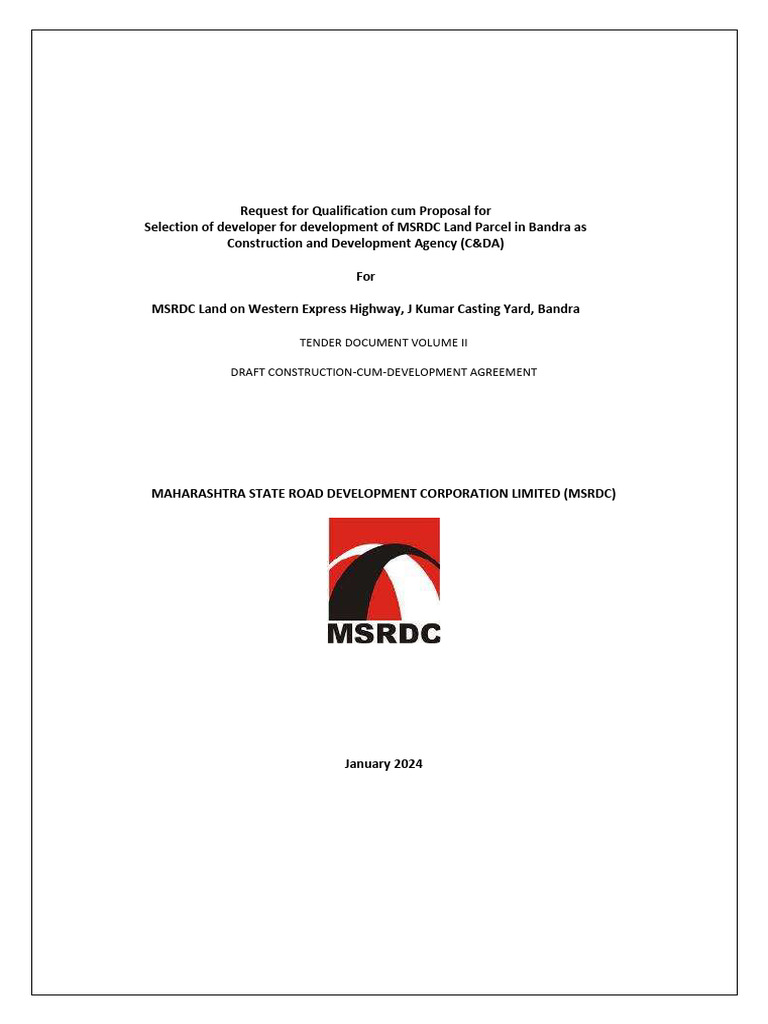 MSRDC Land Development Tender Proposal | PDF | Revenue | Taxes