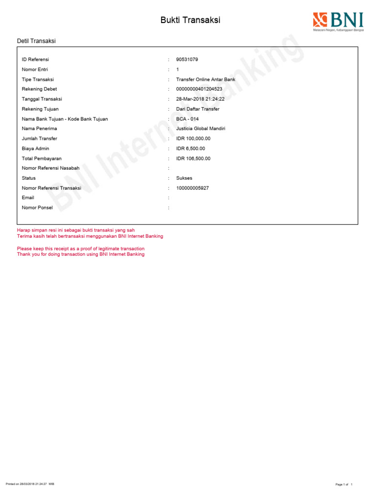 Bukti Transaksi | PDF