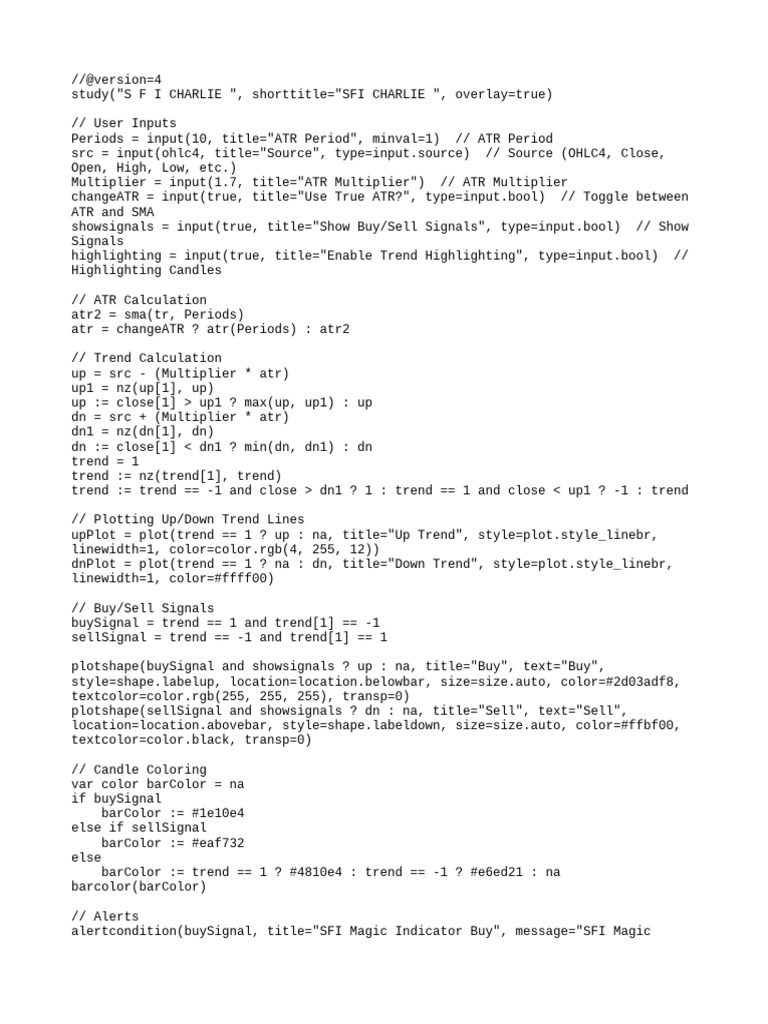 Indicator SFI CHARLIE For TradingView | PDF | Computer Engineering | Electronics