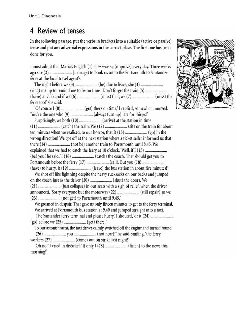 Review of Tenses Unit 1 C1 CAE | PDF