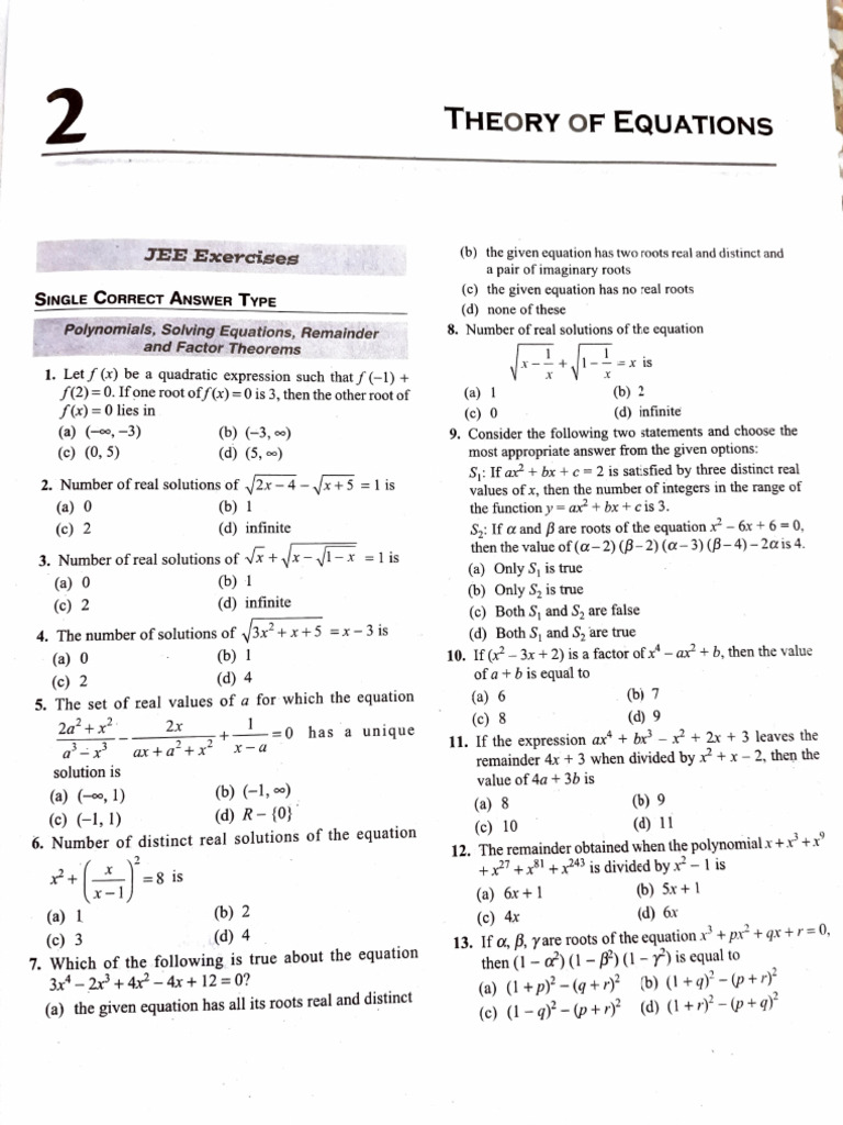 Quadratic Practice Booklet | PDF | Equations | Polynomial