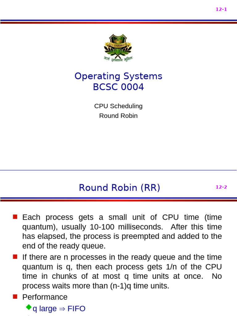 Lecture 11-Round Robin | PDF | Scheduling (Computing) | Computing