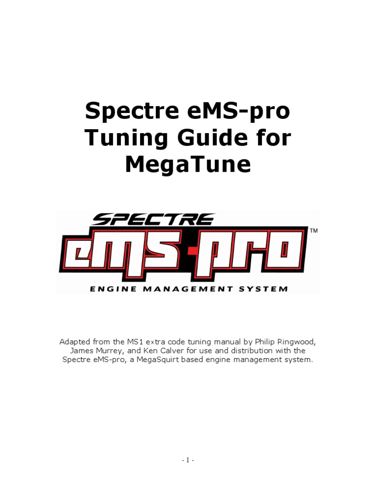 Ems-Pro Tuning Guide | PDF | Fuel Injection | Throttle