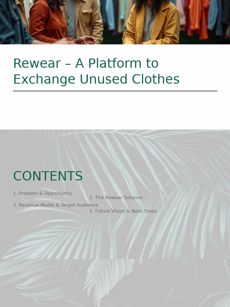 Rewear: Sustainable Clothing Exchange Platform | PDF