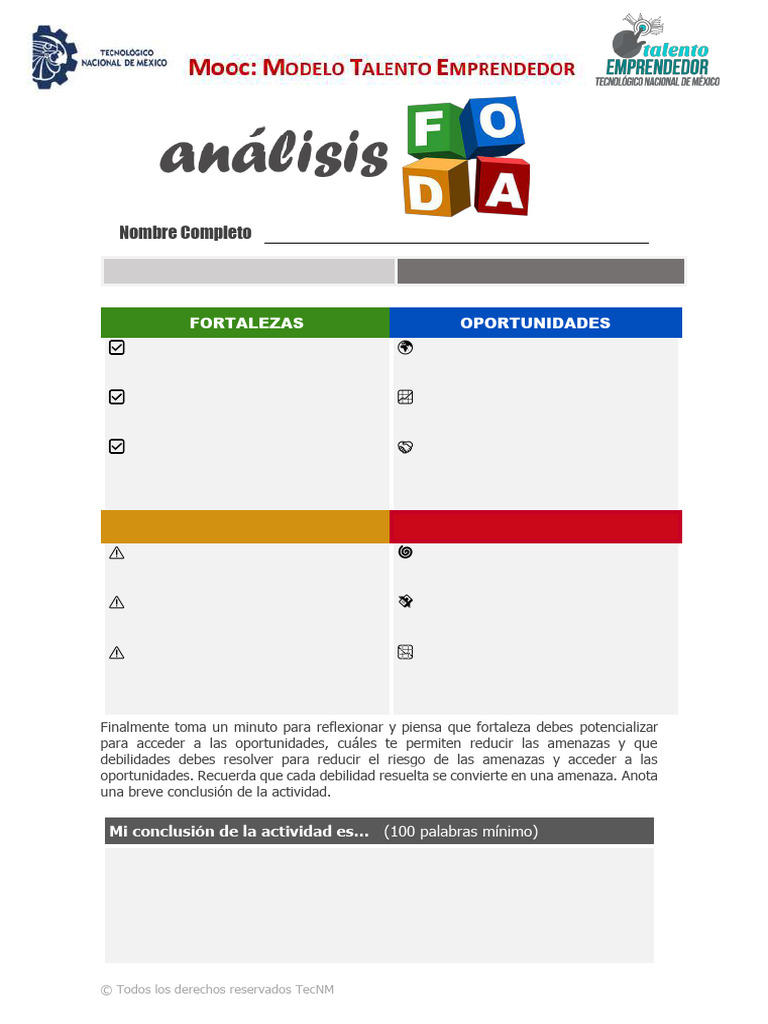 Formato Actividad9 Plantilla Analisis FODA Compressed | PDF | Análisis FODA | Economias
