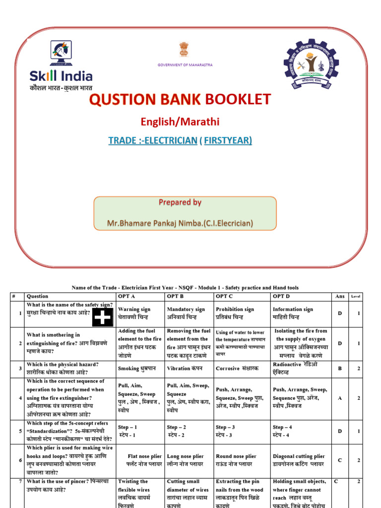 First Year Question Bank_eng_mar | PDF