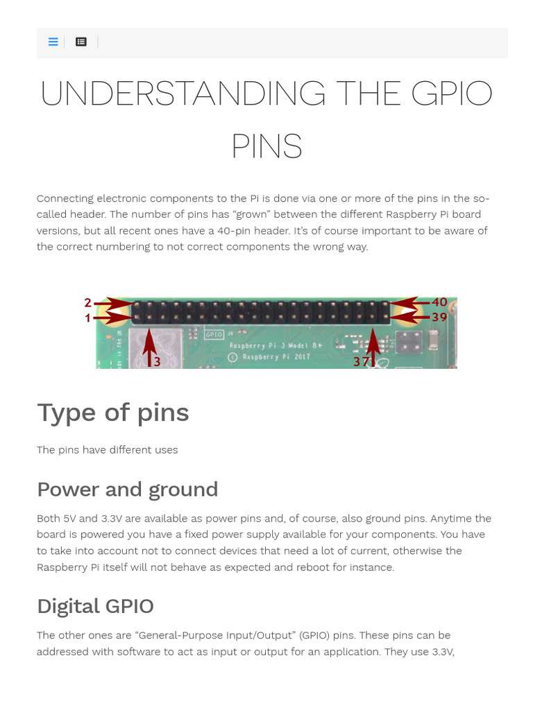 Understanding The GPIO Pins - Pi4J | PDF