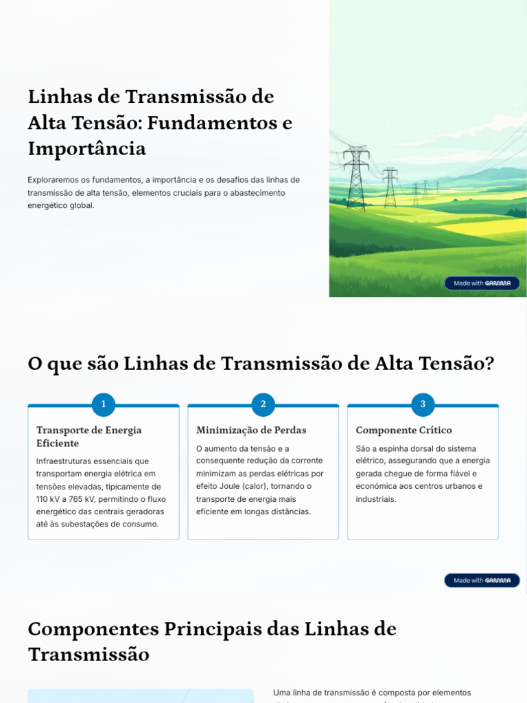 Linhas de Transmissao de Alta Tensao Fundamentos e Importancia | PDF ...