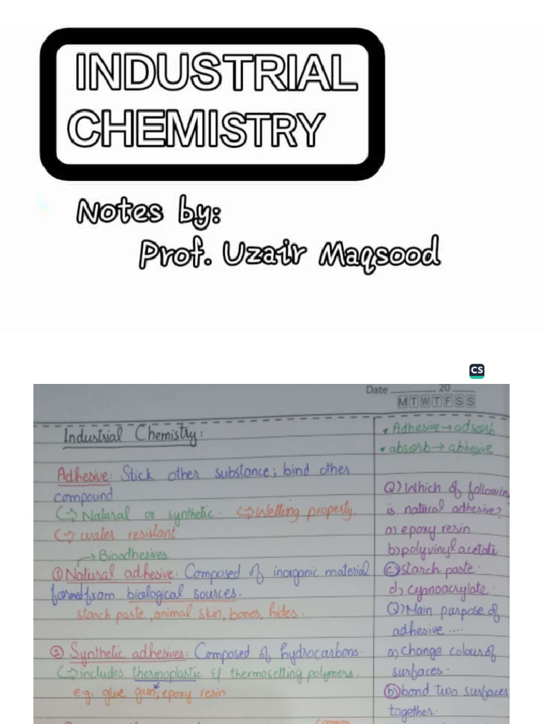 Industrial Chemistry Notes | PDF