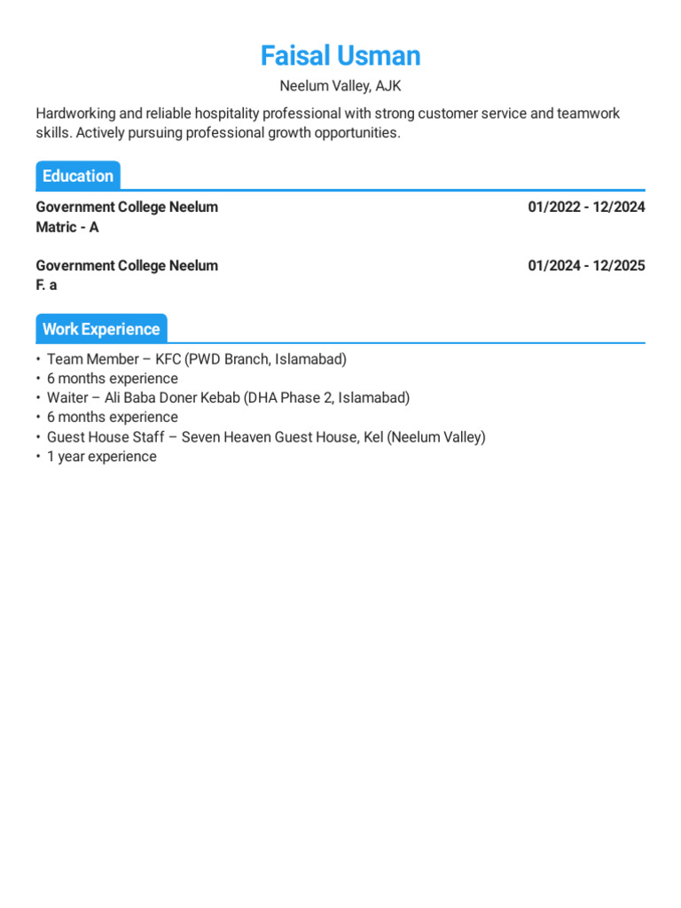 Faisal Usman - Resume | PDF