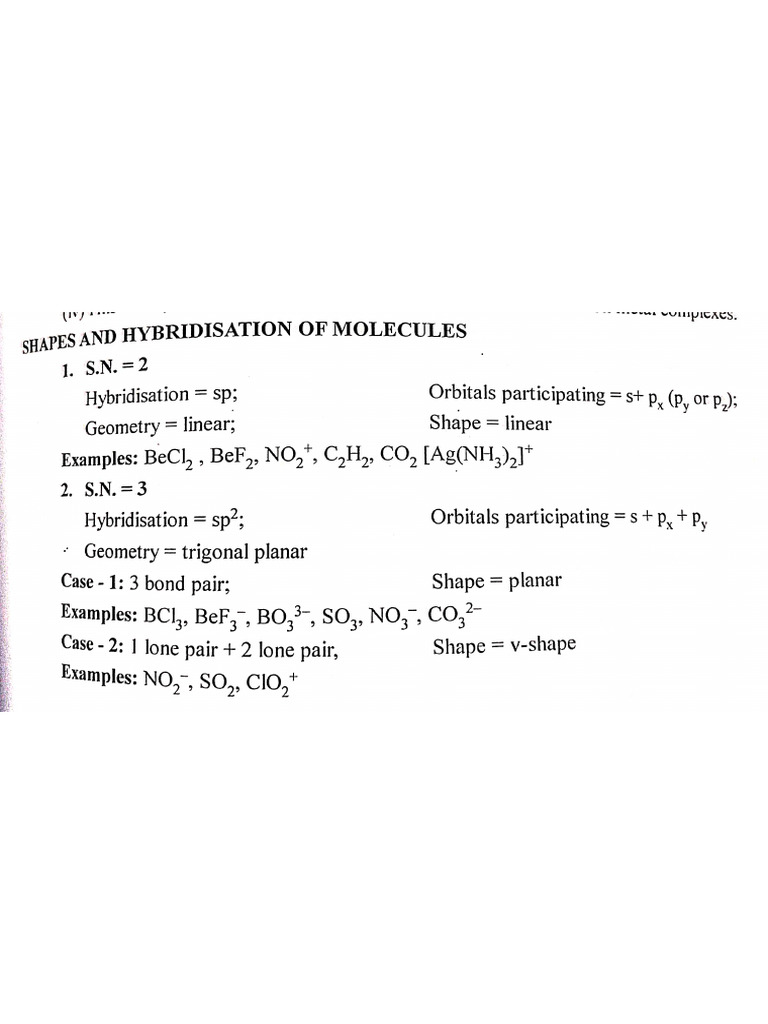 d Orbitals Involved in Various Hybridisation | PDF