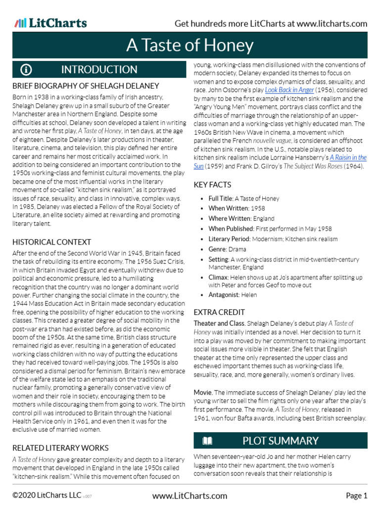 A Taste of Honey: Play Overview | PDF | Love | Social Psychology