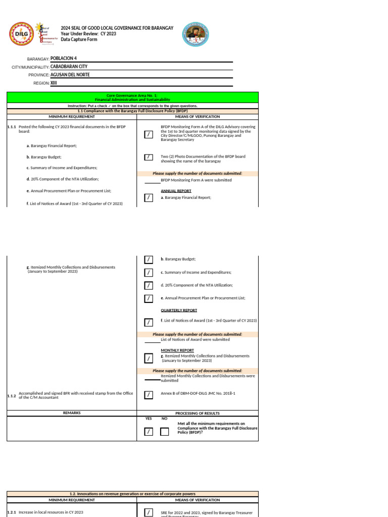 2024-SGLGB-Data-Capture-Form-DCF-2 POBLACION 4 | PDF | Emergency ...