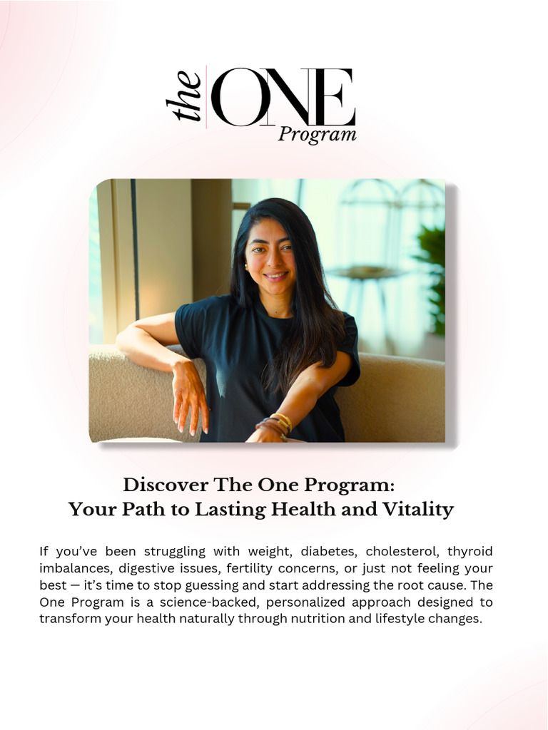 The ONE Program by Rashi Chowdhary - Nutrition in Sync - August - 2025 | PDF | Medical ...