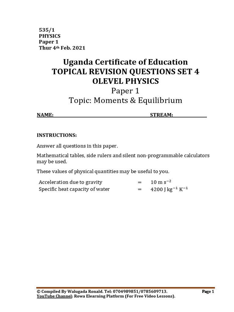 4-s2 Phy Moments and Equilibrium | PDF | Force | Center Of Mass