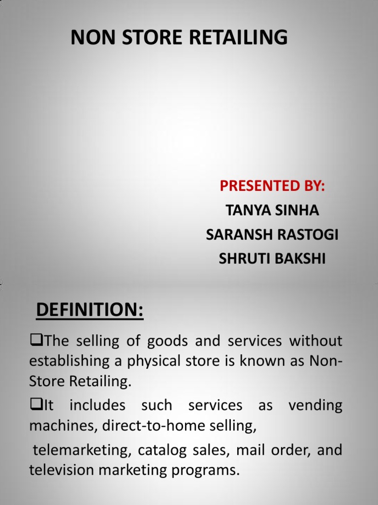 Non Store Retailing | PDF | Retail | Direct Marketing