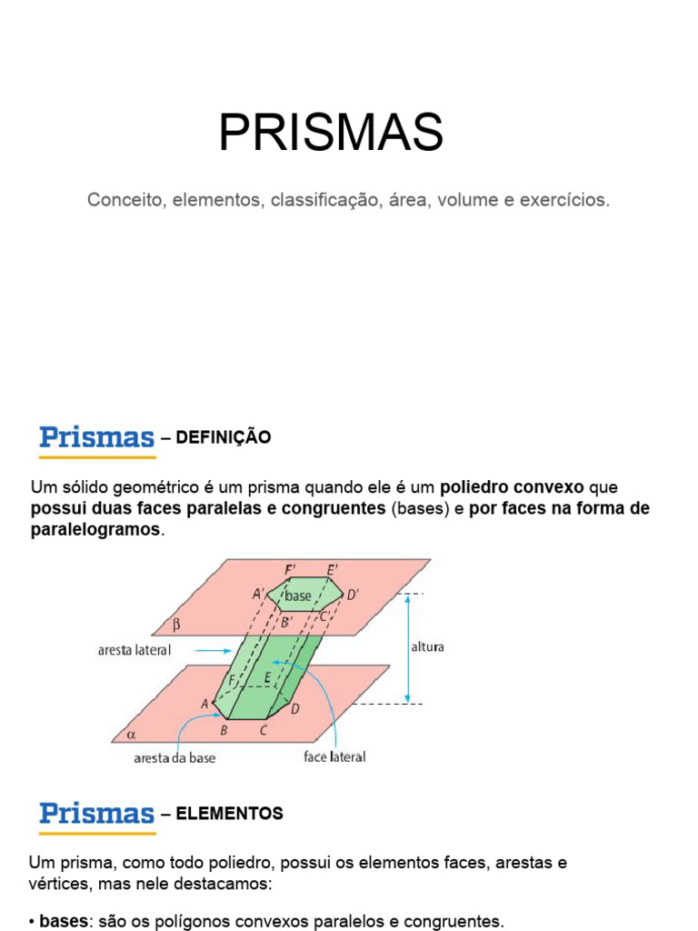 Cálculo da Área Total de Prismas | PDF | Geometria Euclidiana ...