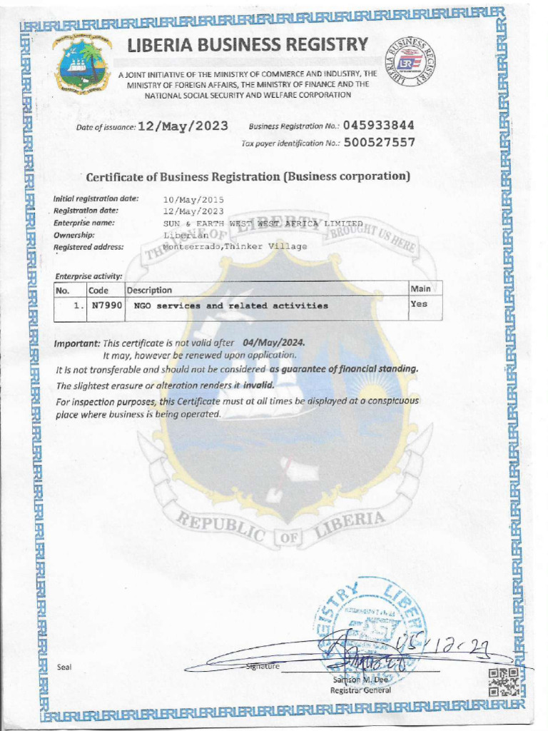 Business Registration Certifica | PDF