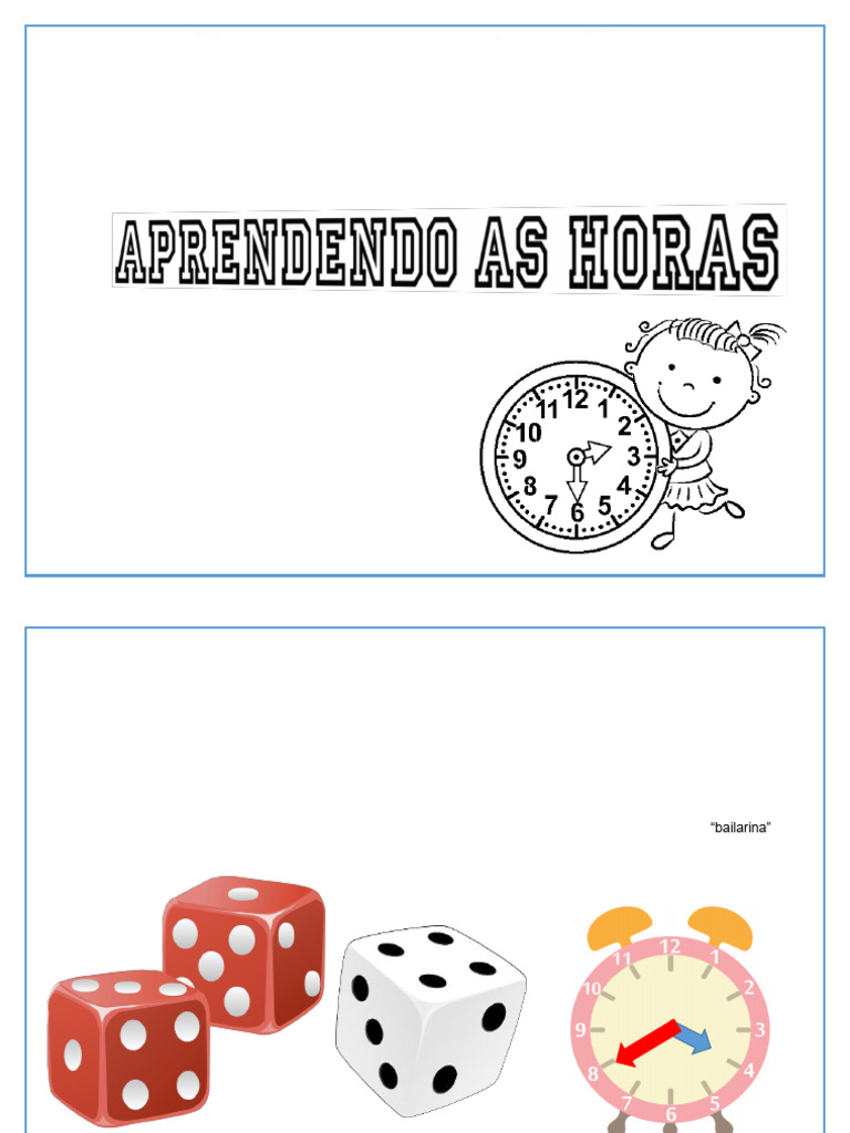 Aprendendo a Ler as Horas com Dados | PDF